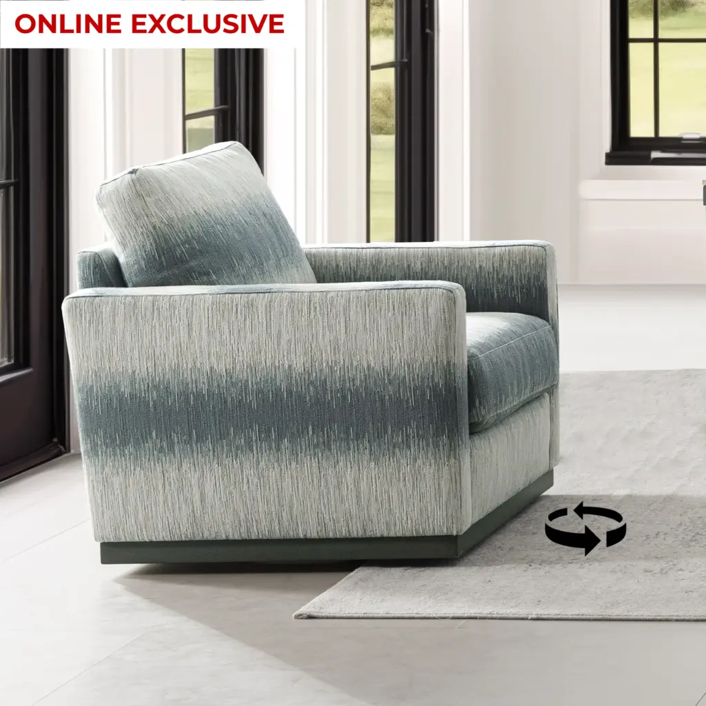 Bushari Swivel Chair - Light Blue - United Furniture